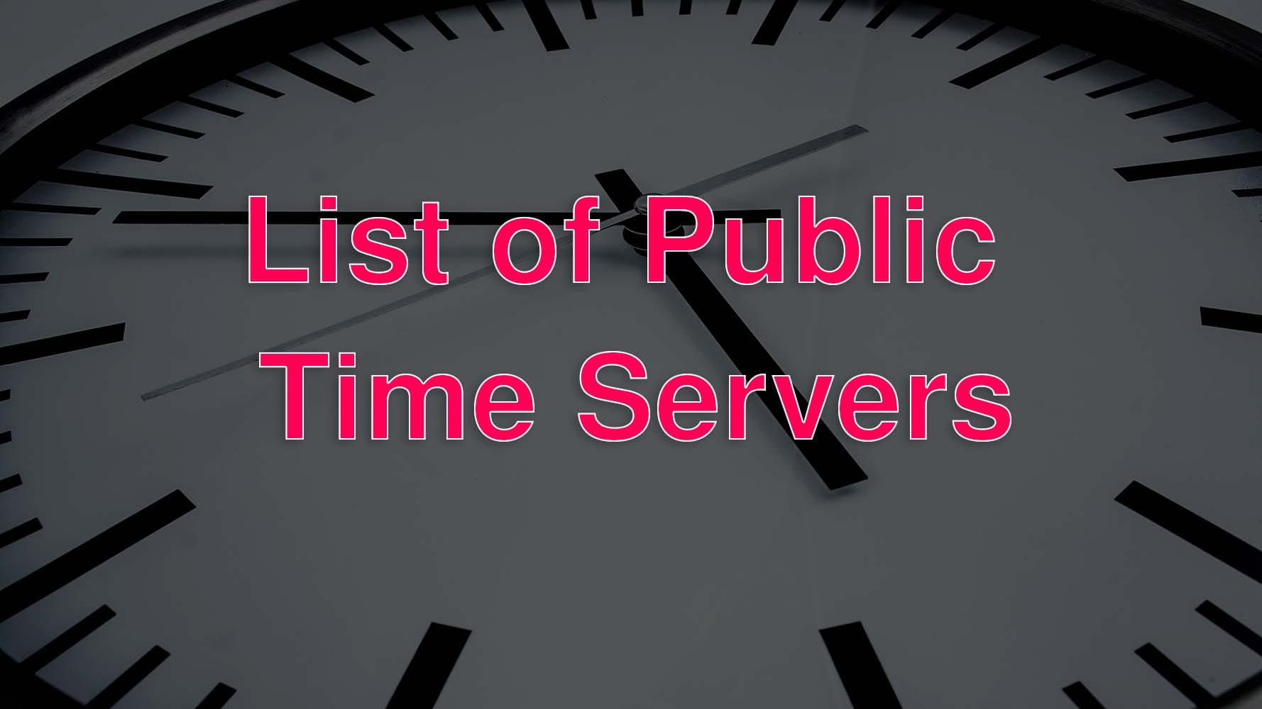 List of Public Time Servers